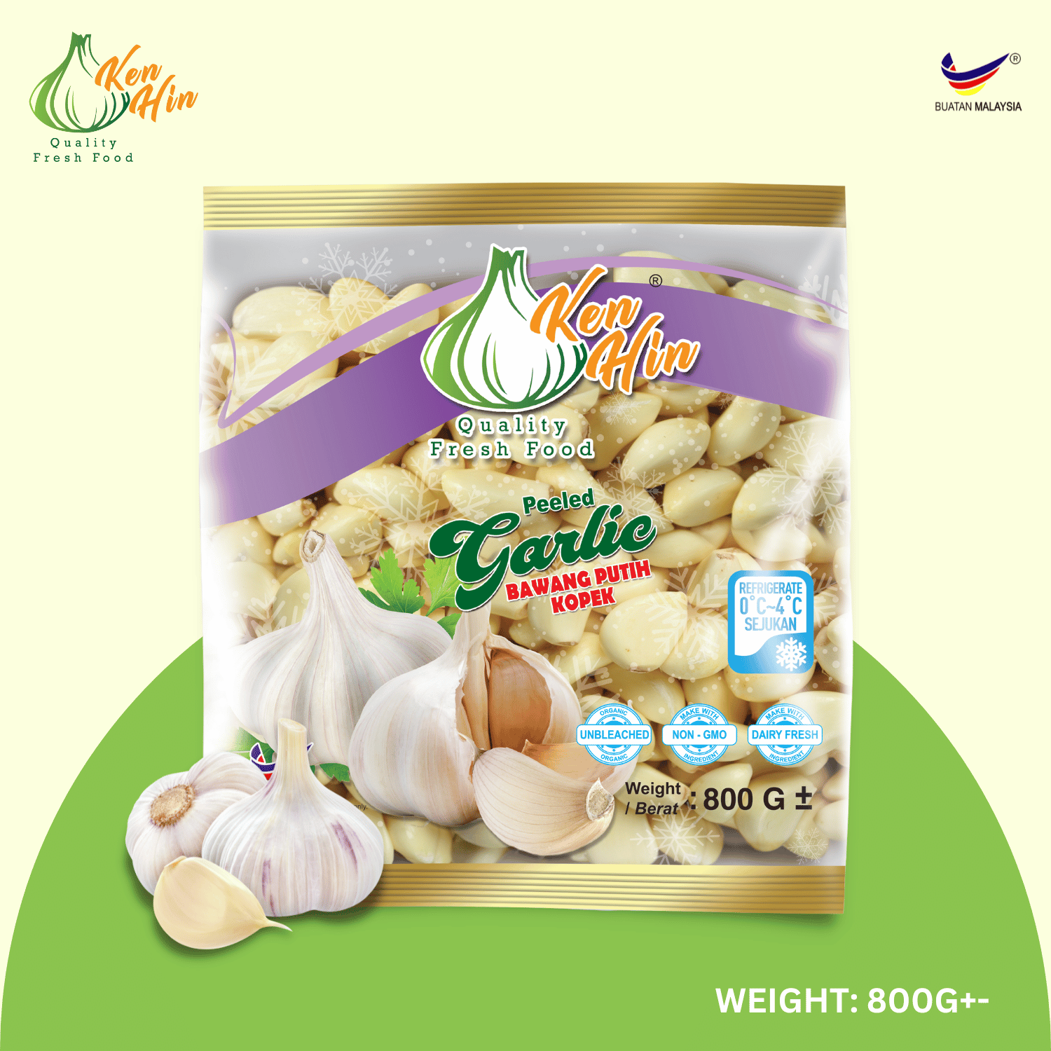 Peeled Garlic 800G - Ken Hin Garlic
