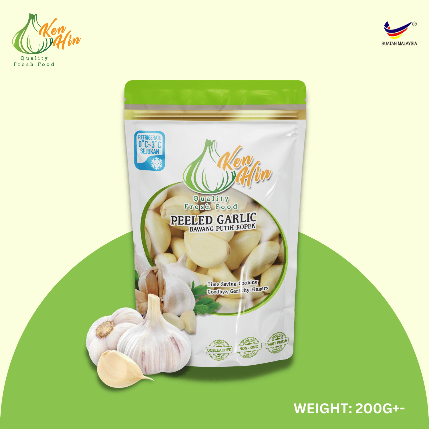 Peeled Garlic 200G - Ken Hin Garlic